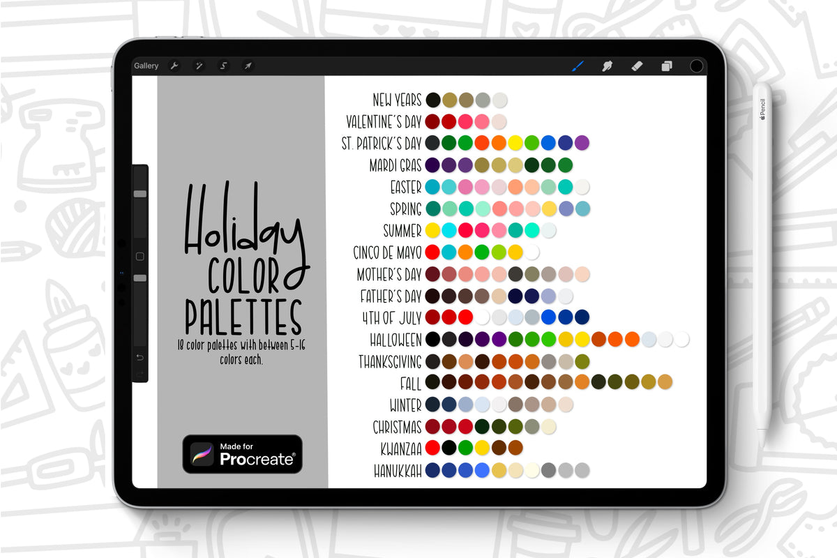 Procreate Holiday Color Palette Swatch Bundle – Kitaleigh LLC