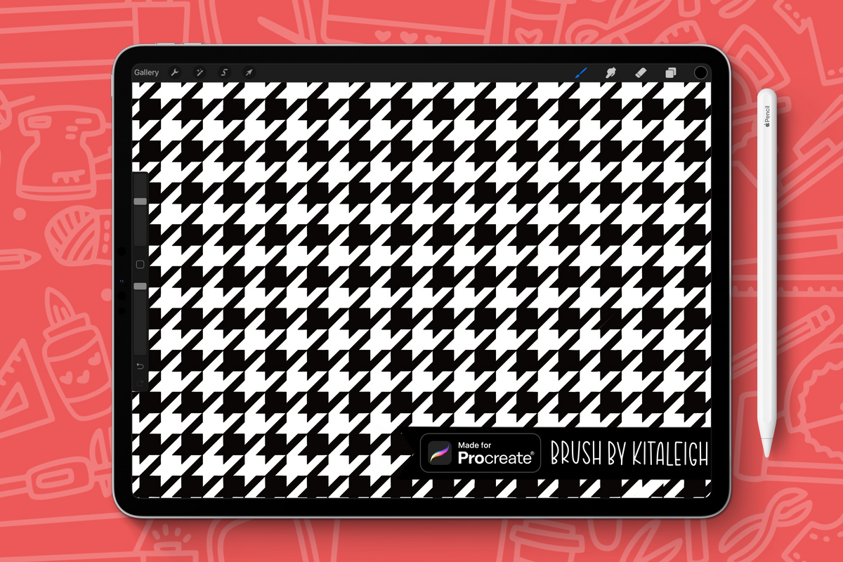 Houndstooth Repeat Pattern Procreate Brush – Kitaleigh LLC