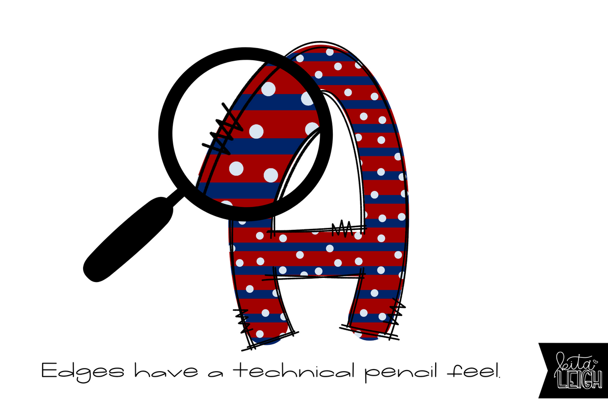 Red White and Blue Dot Line Alphabet for Sublimation/Print – Kitaleigh LLC