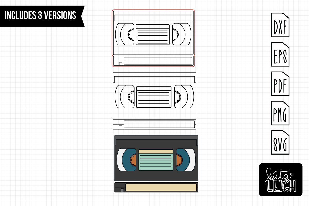 VHS | Cut File and Scoring Design – Kitaleigh LLC