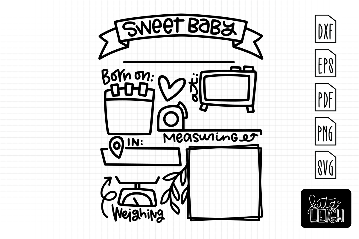 Baby Stat Infographic 8x10 Ratio| Cut File – Kitaleigh LLC