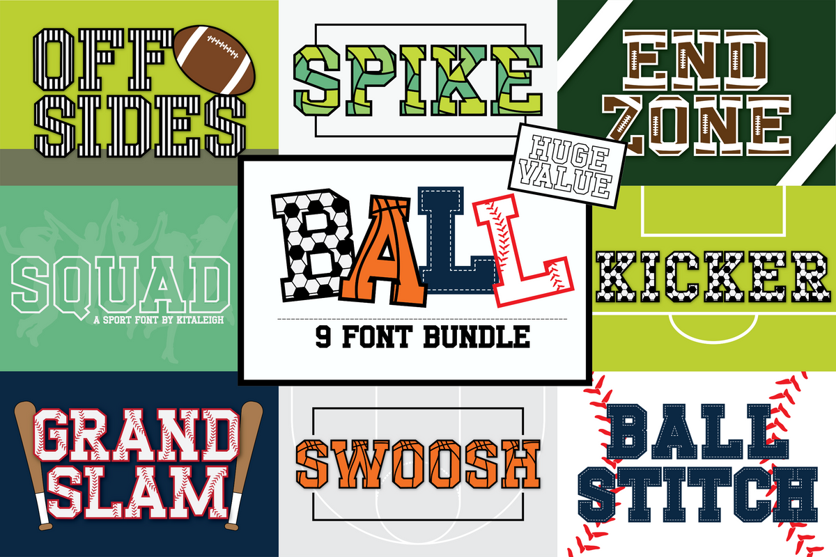 Ball Sport Font Bundle – Kitaleigh LLC
