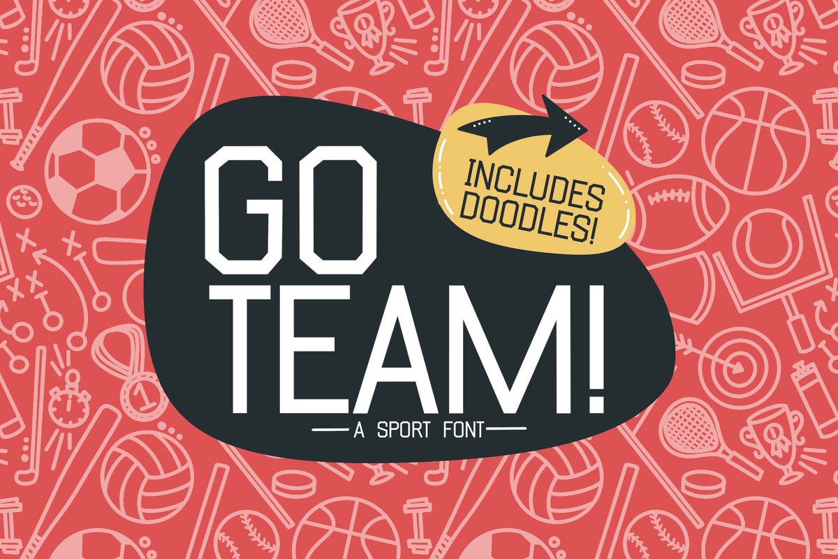 Go Team Sport Font with Doodles – Kitaleigh LLC