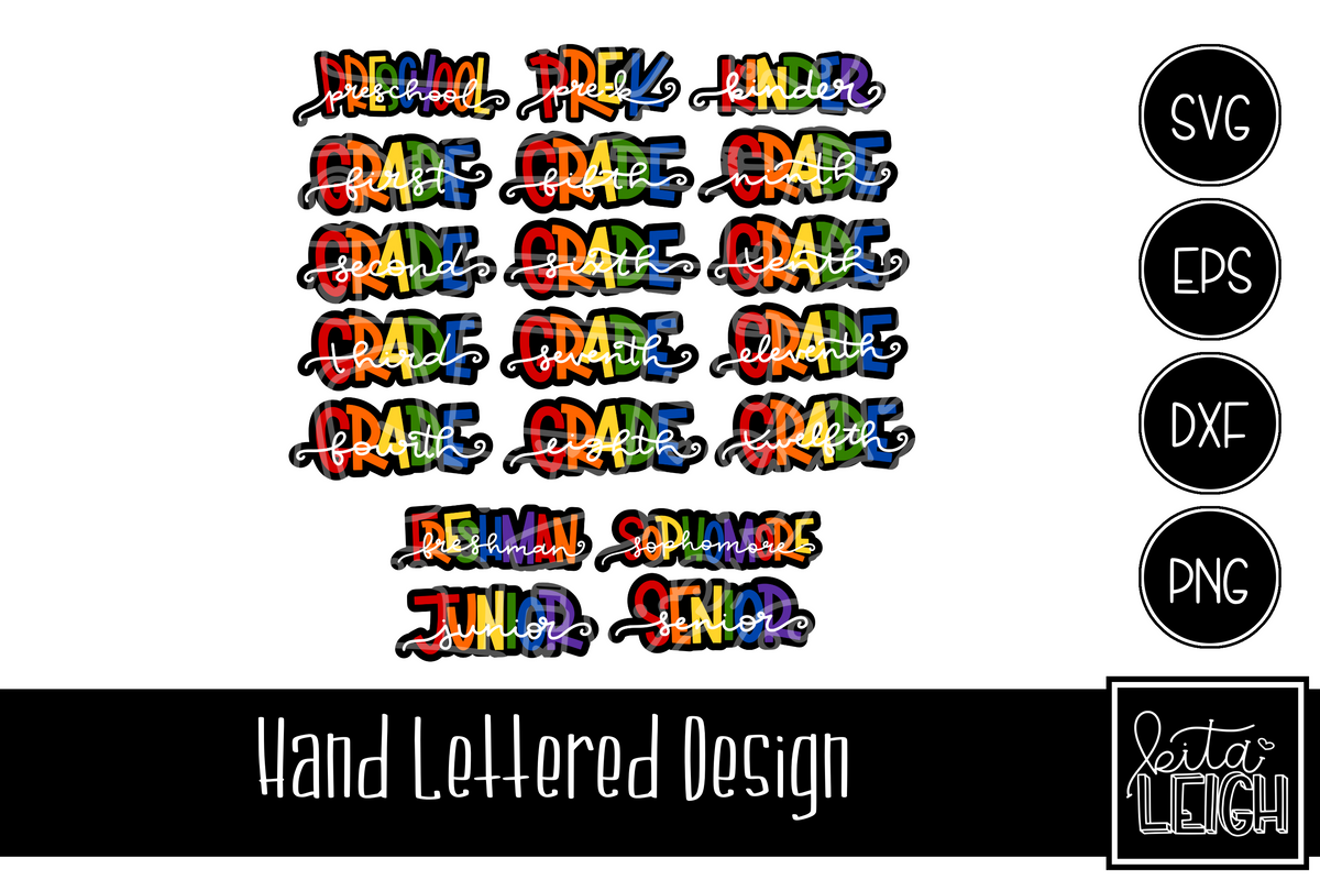 Stacked Class Grade Levels SVG for Vinyl Cutting Machines – Kitaleigh LLC