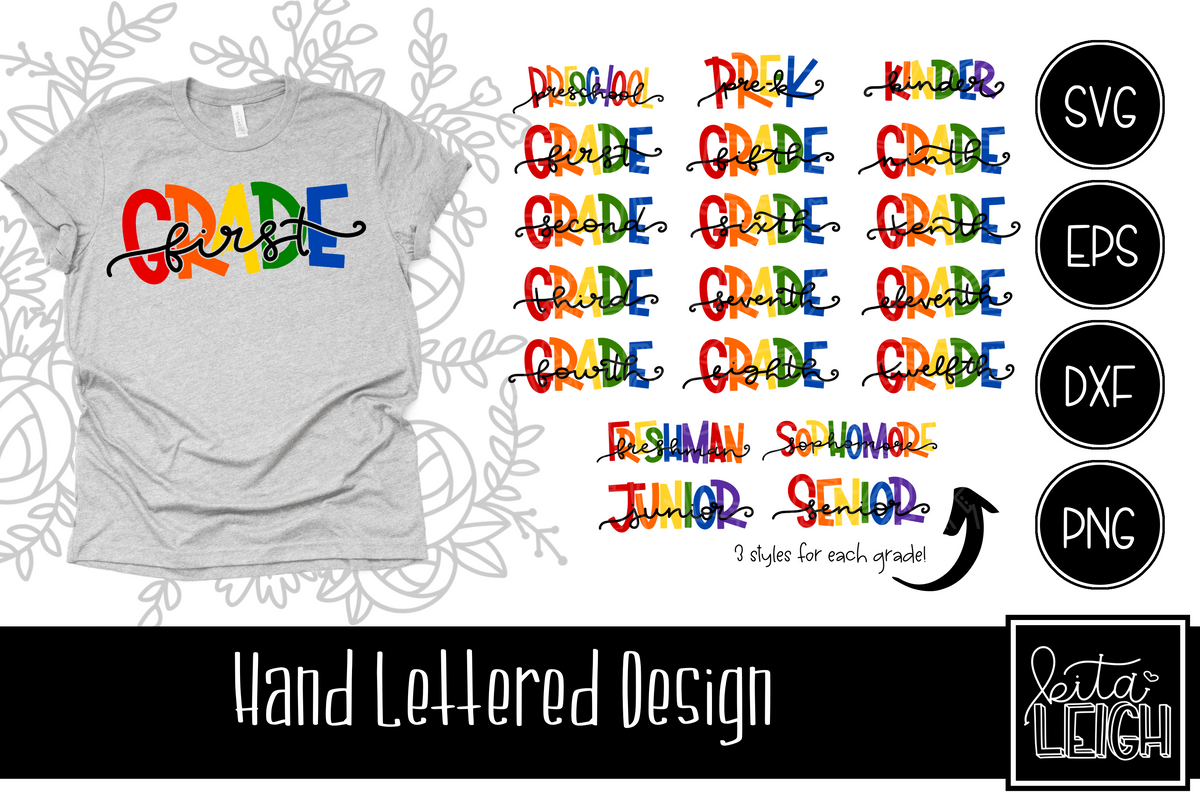 Stacked Class Grade Levels SVG for Vinyl Cutting Machines – Kitaleigh LLC