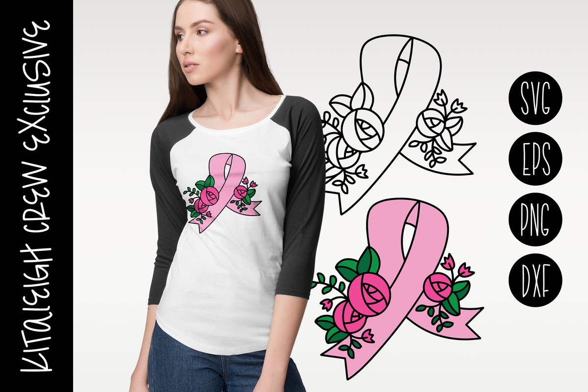 Floral Awareness Ribbon, Cut File – Kitaleigh LLC