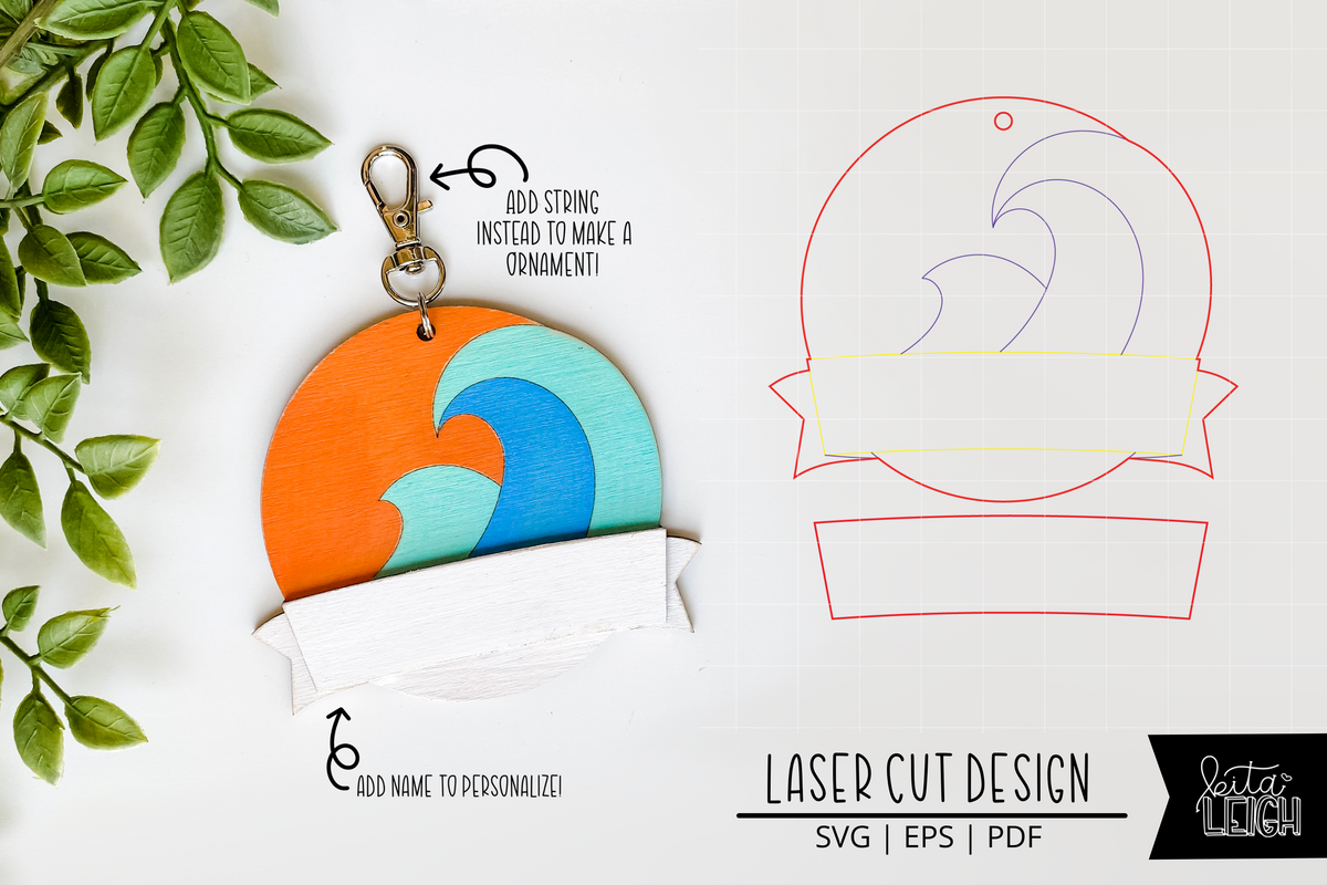 Water Sports Laser Bag Tag Cut File | Christmas Ornament SVG ...