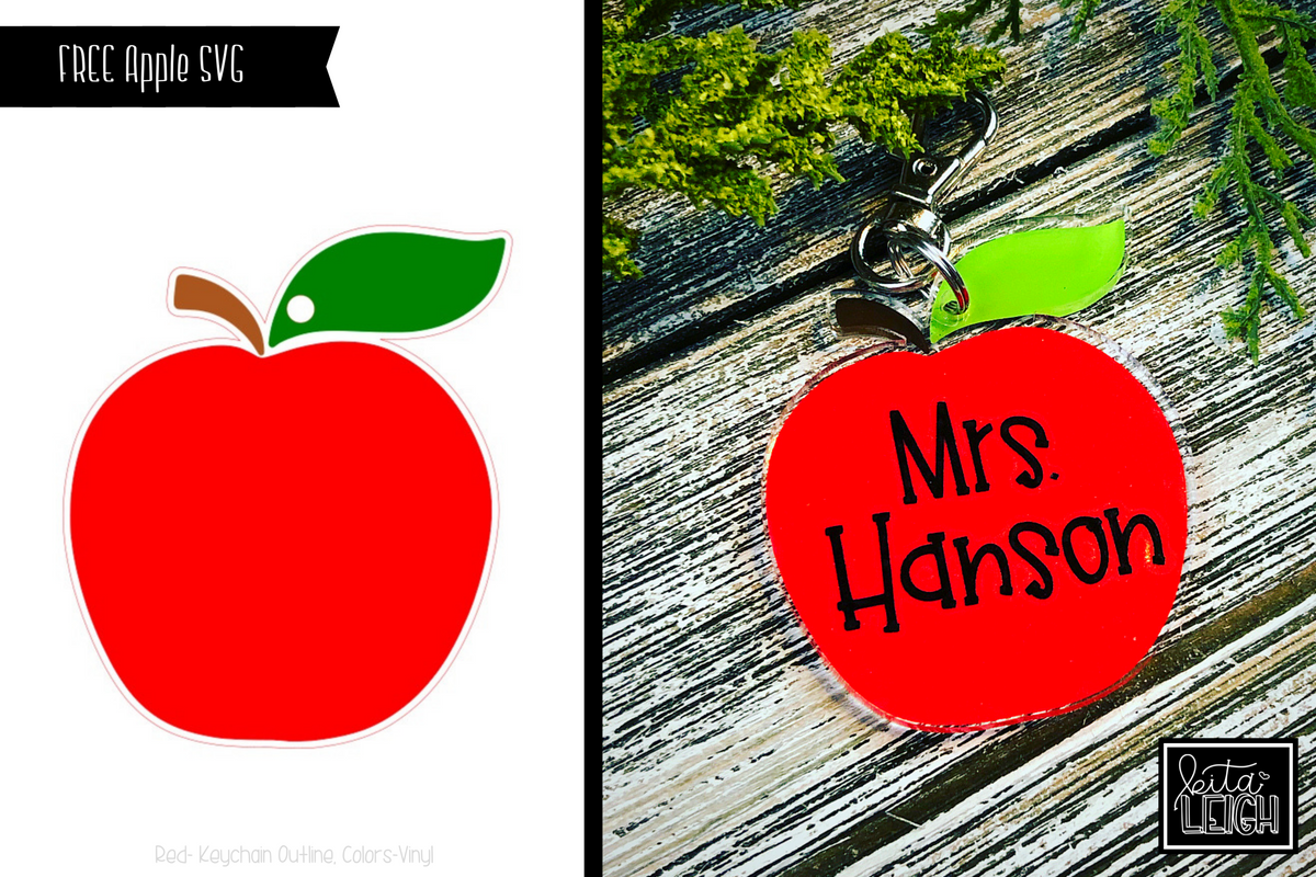 FREE Apple SVG Cut File for Acrylic Keychains – Kitaleigh LLC