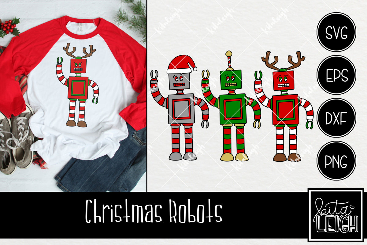 Christmas Robots SVG – Kitaleigh LLC